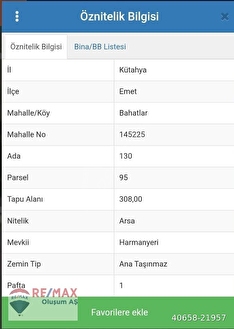 SUNA TABAKÇI'dan KÜTAHYA EMET BAHATLAR SATILIK ARSA 40658-21957 ...
