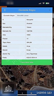 Avanos Yukarı Mah. 494 Mt2 Yan Yana İki Parsel Arsa 143956-103 | hepsiemlak